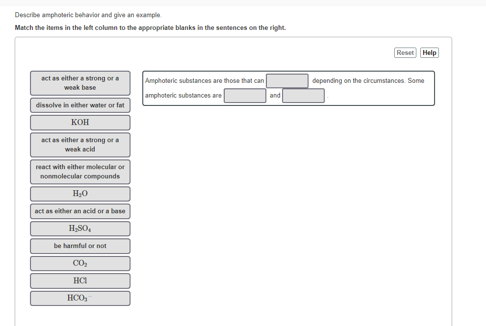 Solved Describe amphoteric behavior and give an example. | Chegg.com