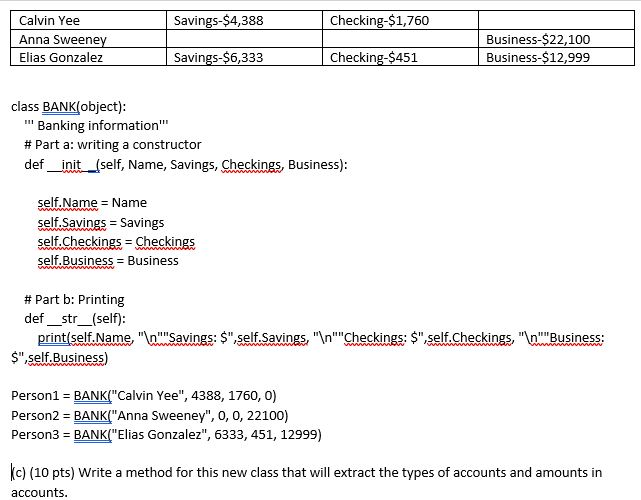 Solved Savings-$4,388 Checking-$1,760 Calvin Yee Anna | Chegg.com