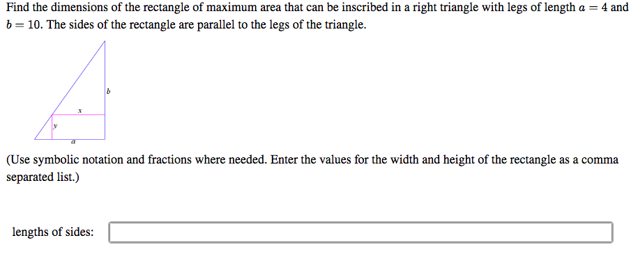 Solved Find the dimensions of the rectangle of maximum area | Chegg.com