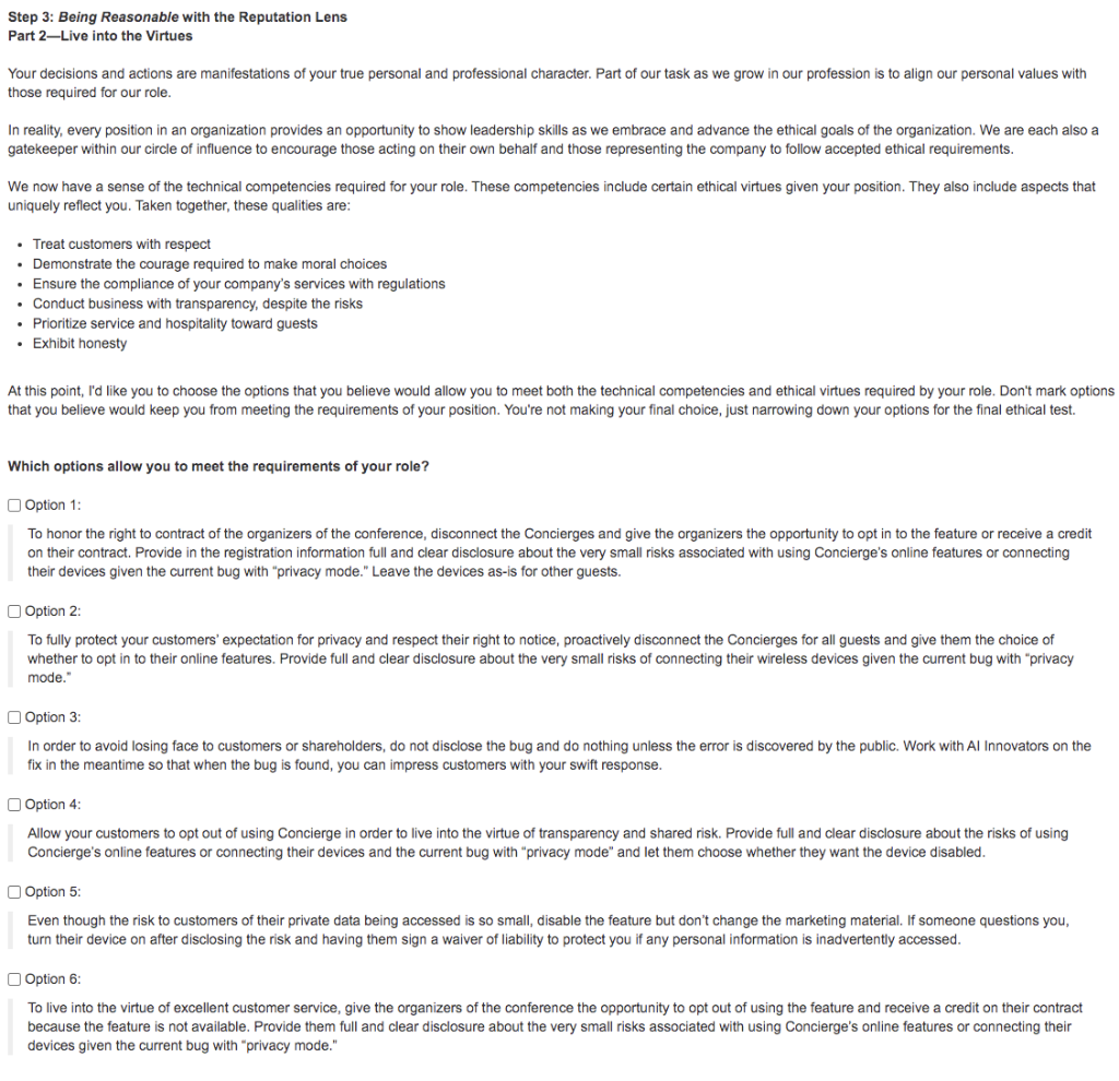 Solved Step 3: Being Reasonable with the Reputation Lens | Chegg.com