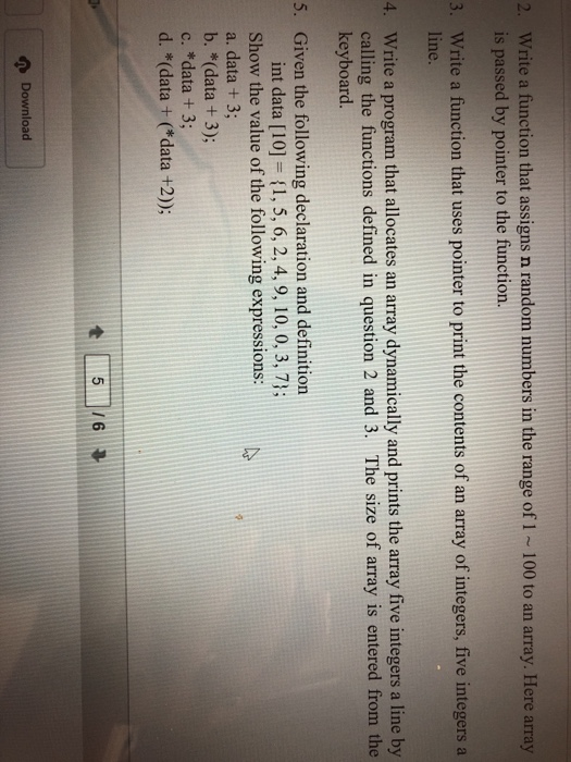 Solved 2 Write A Function That Assigns N Random Numbers In 3122