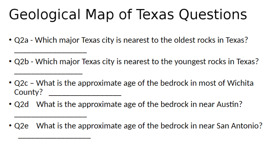 Solved Geological Map of Texas Questions - Q2a - Which major | Chegg.com