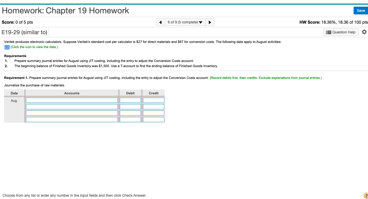 Solved Save Homework Chapter 19 Homework Score 0 Of 5 Pts