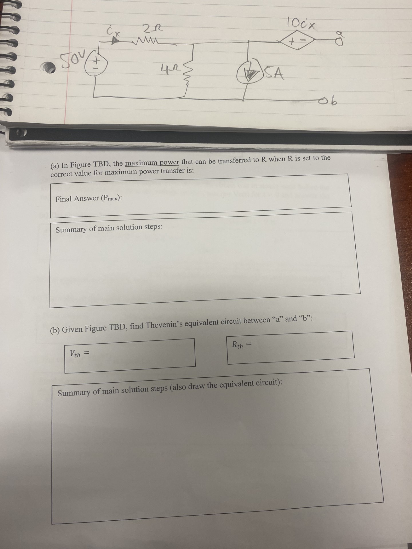Solved (a) ﻿In Figure TBD, ﻿the maximum power that can be | Chegg.com
