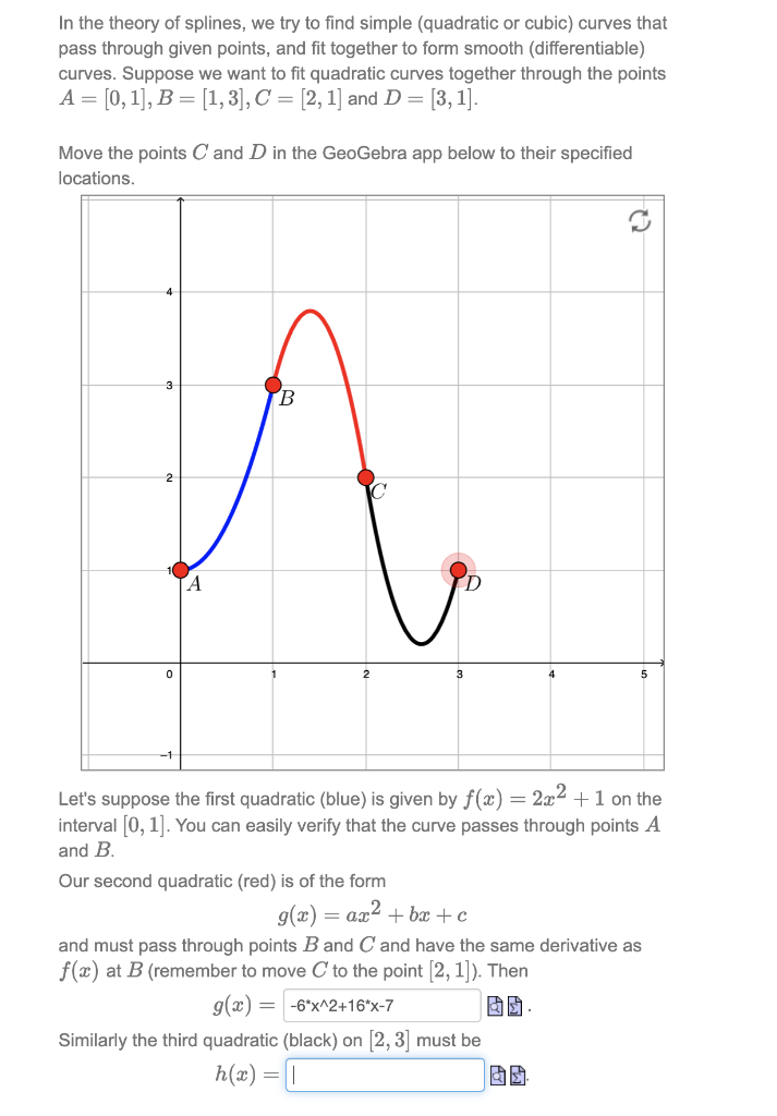 Solved In the theory of splines, we try to find simple | Chegg.com
