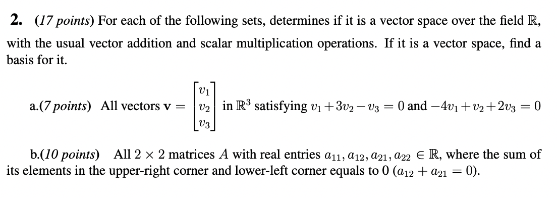 Solved 2. (17 points) For each of the following sets, | Chegg.com