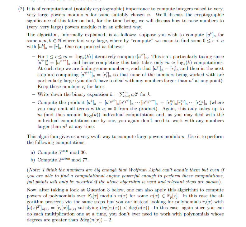 Solved +1 i (2) It is of computational (notably | Chegg.com