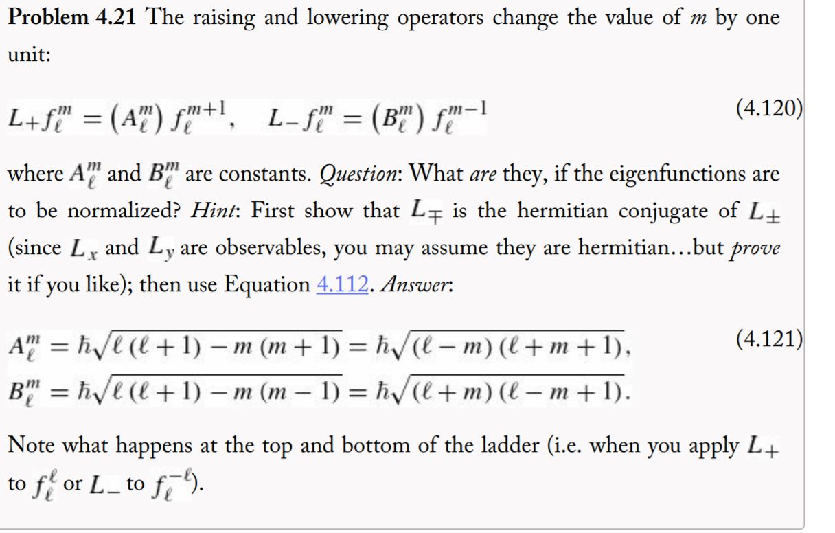 Solved Problem 4.21 The raising and lowering operators | Chegg.com