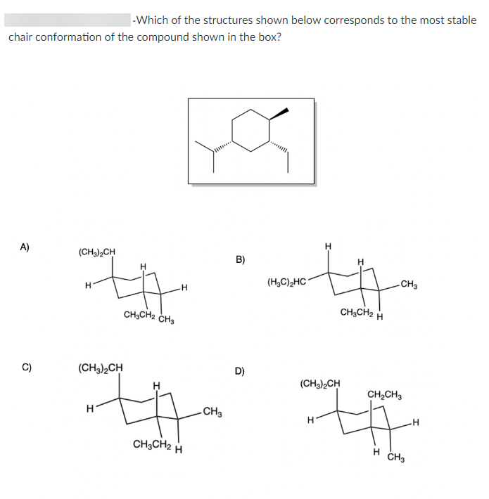 Solved -Which of the structures shown below corresponds to | Chegg.com