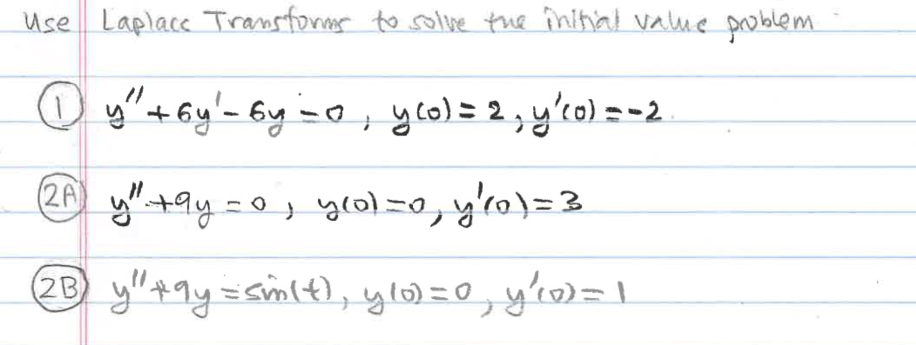 Solved Use Laplace Transtonms to solve the initial value | Chegg.com