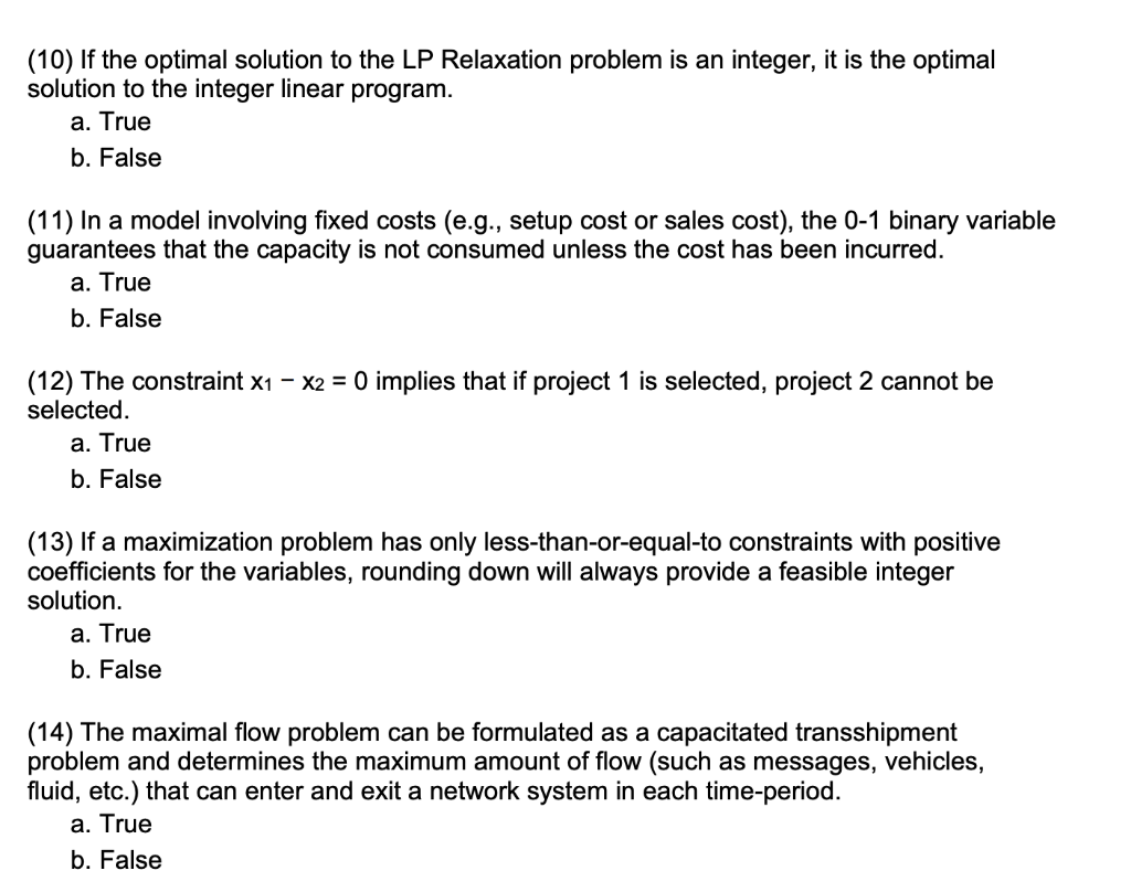 Solved 10 If The Optimal Solution To The Lp Relaxation