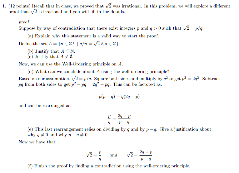 Solved (12 points) Recall that in class, we proved that 2 | Chegg.com