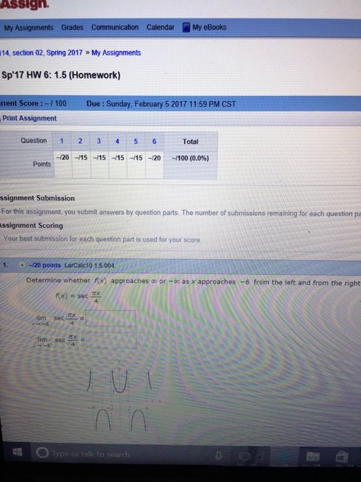 Solved Determine Whether F X Approaches Infinity Or