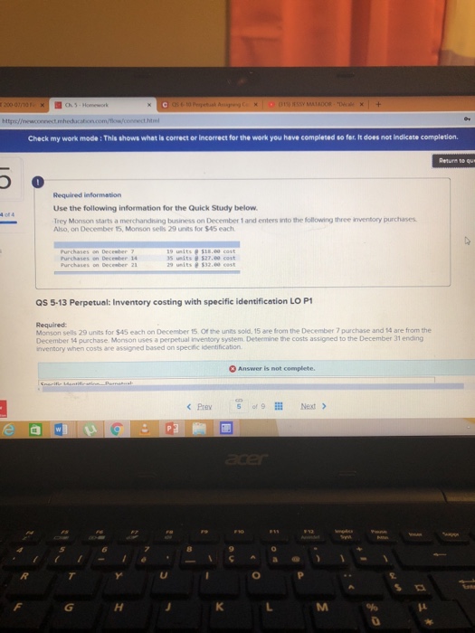 Solved https//newconnect mheducalionc Check my work mode | Chegg.com