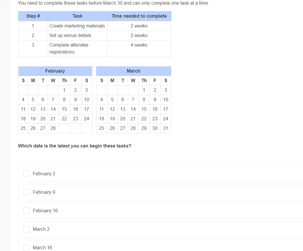 Solved You need to complete these tasks before March 30 and | Chegg.com