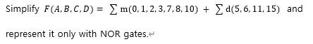 Solved Simplify F(A,B,C,D)=∑m(0,1,2,3,7,8,10)+∑d(5,6,11,15) | Chegg.com