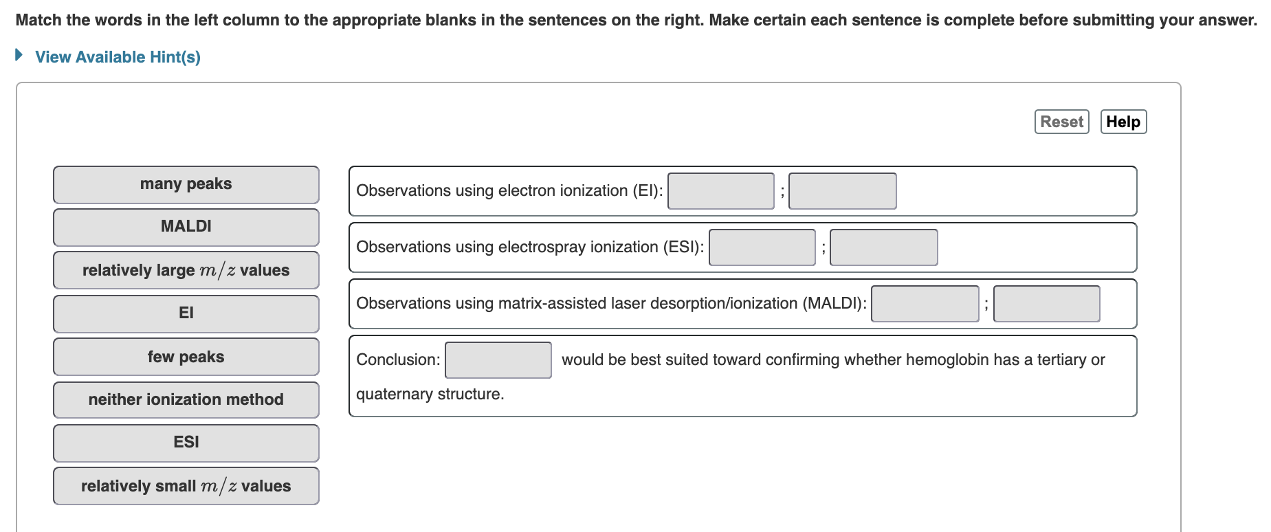 Solved Match the words in the left column to the appropriate | Chegg.com