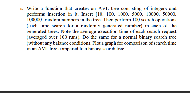 Solved C ﻿write A C ﻿function That Creates An Avl Tree 9875
