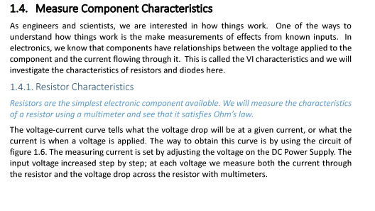 1.4. Measure Component Characteristics As engineers | Chegg.com
