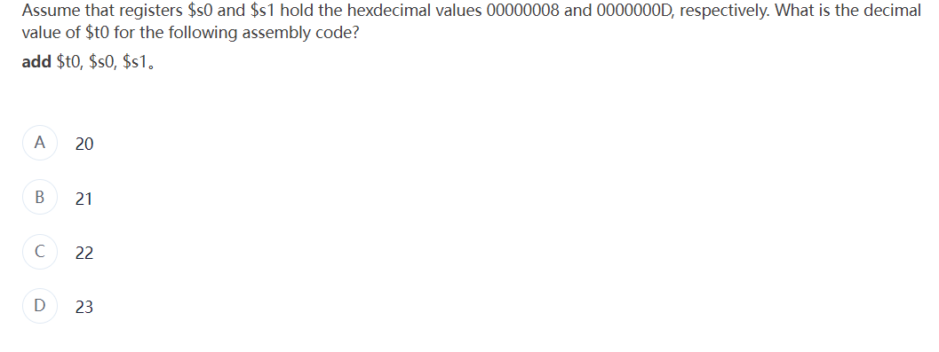 Solved Assume that registers $s0 and $s1 hold the hexdecimal | Chegg.com