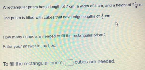 Solved A rectangular prism has a length of 7 cm, a width of | Chegg.com