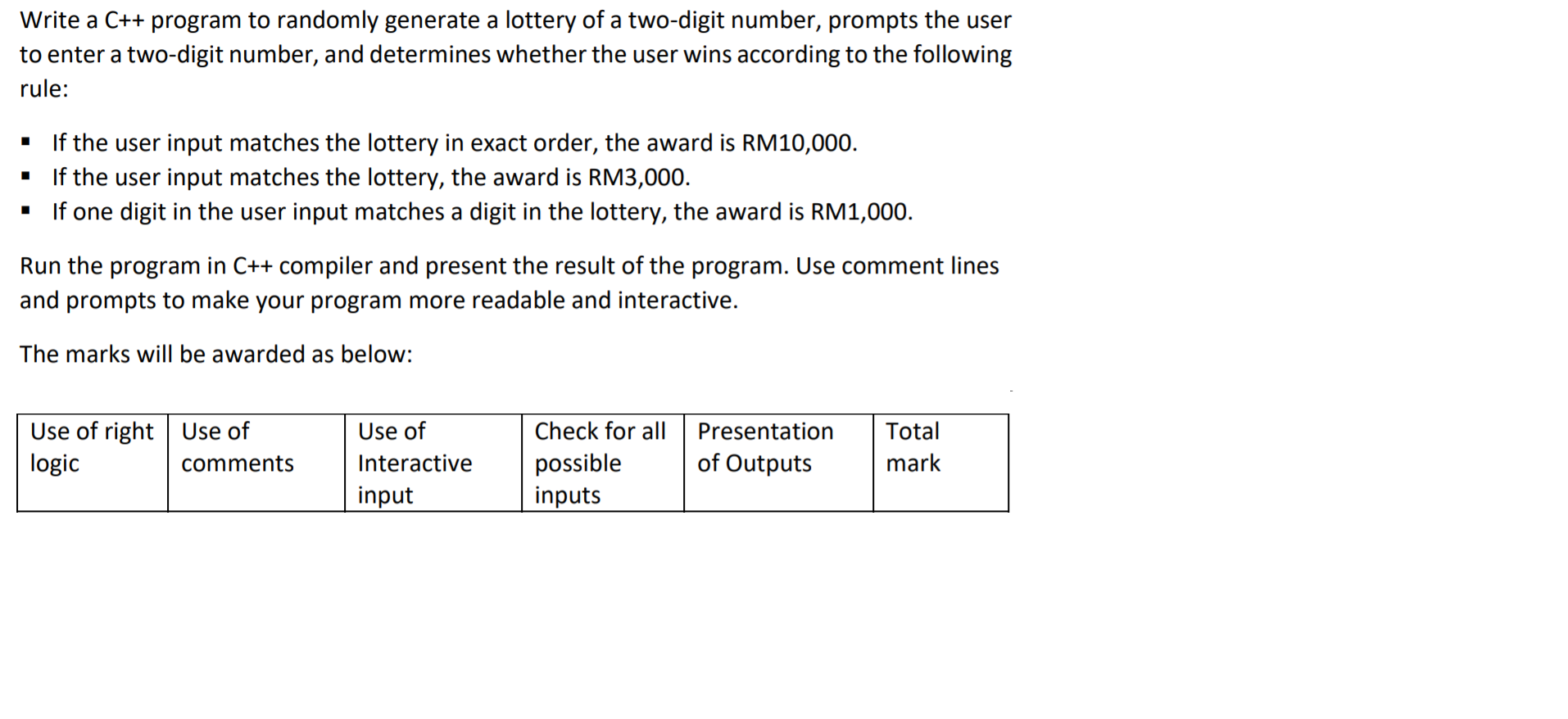 Solved Write a C++ program to randomly generate a lottery of | Chegg.com