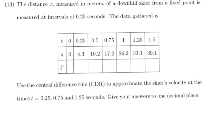 Solved (13) The distance r, measured in meters, of a | Chegg.com