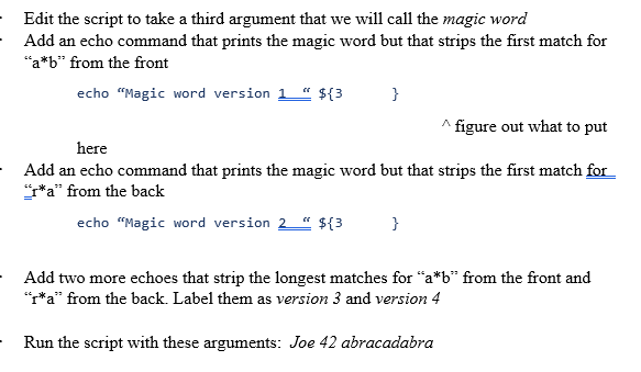 Solved Edit the script to take a third argument that we will | Chegg.com
