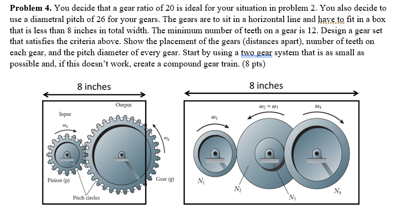 Solved Problem 4. You decide that a gear ratio of 20 is | Chegg.com