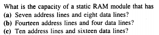 Solved What is the capacity of a static RAM module that has | Chegg.com