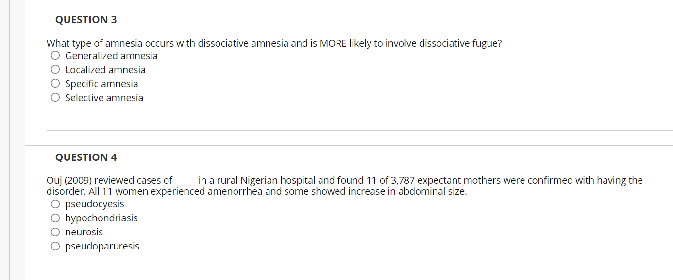 Solved QUESTION 3 What type of amnesia occurs with | Chegg.com