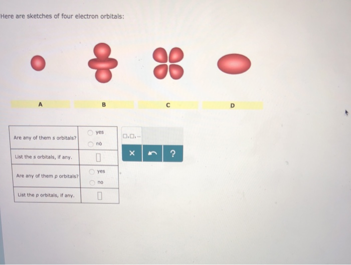 Solved Here are sketches of four electron orbitals o yes Are | Chegg.com