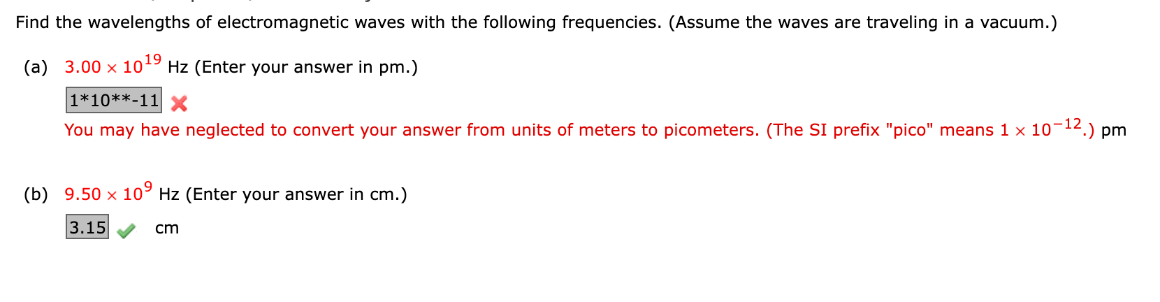 Solved Find the wavelengths of electromagnetic waves with | Chegg.com