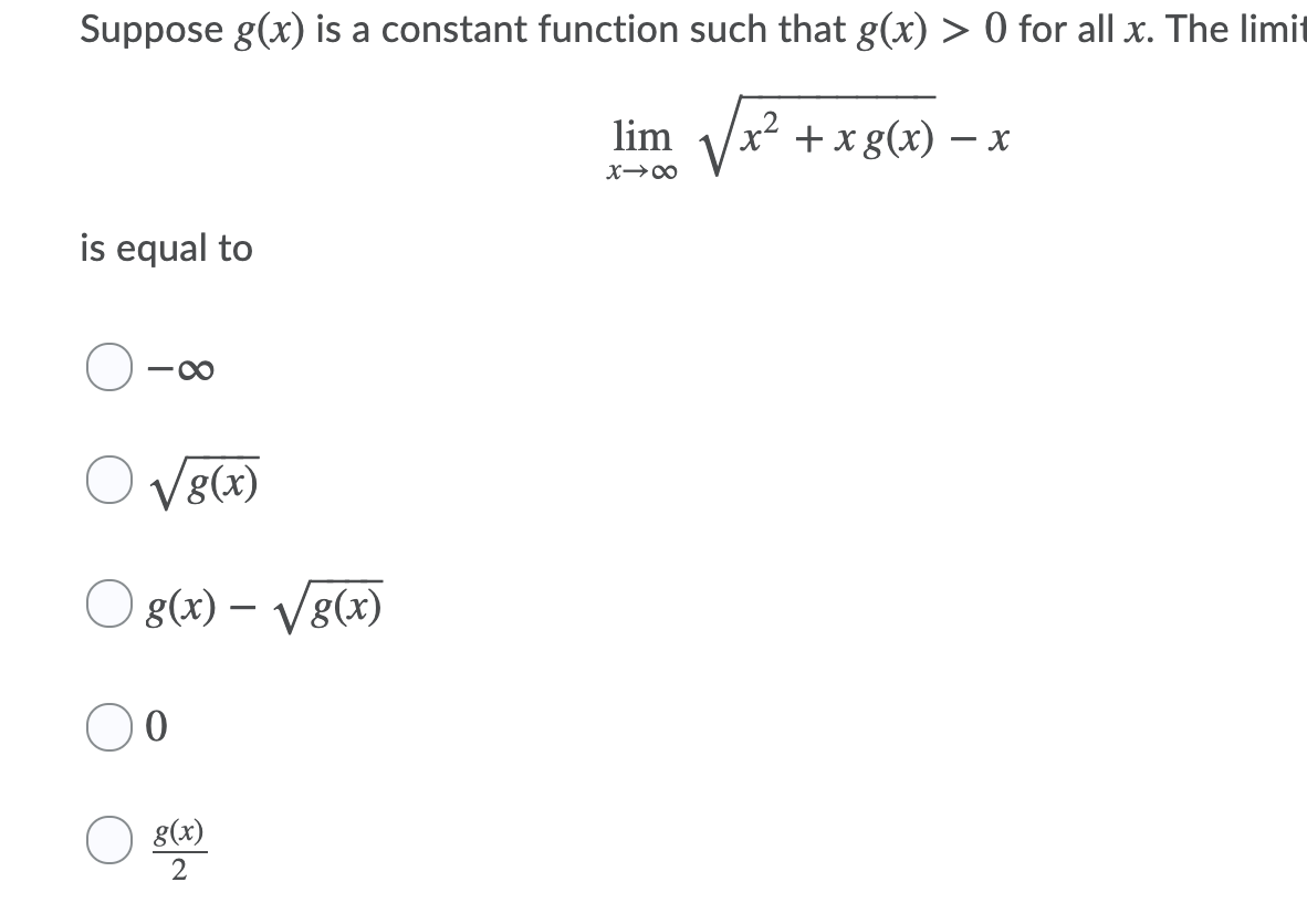 Solved Suppose g(x) is a constant function such that g(x) > | Chegg.com