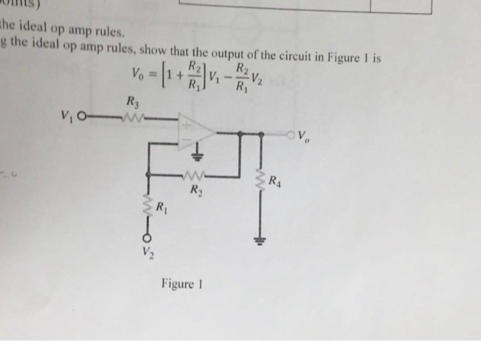 Solved UIHtS he ideal op amp rules. g the ideal op amp | Chegg.com