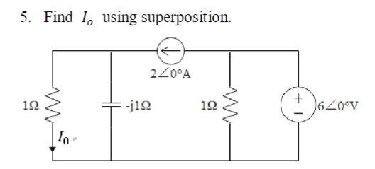 Solved 5. Find Io using superposition. | Chegg.com
