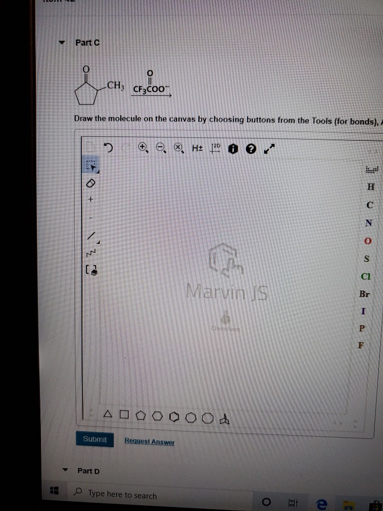 Solved Part A CF3C00 CH CH3 Draw the molecule on the canvas | Chegg.com