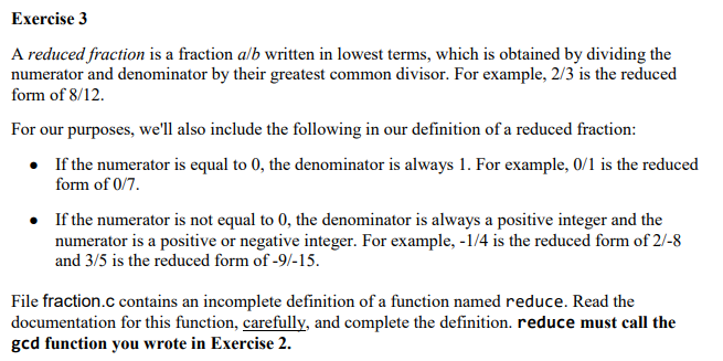 Solved A reduced fraction is a fraction a/b written in | Chegg.com