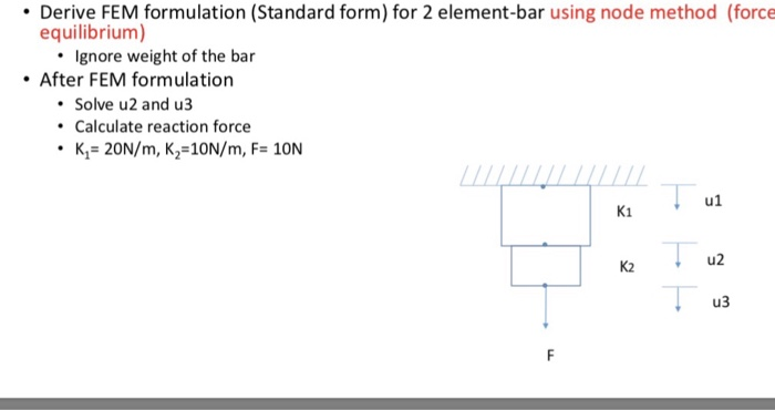Solved Derive FEM formulation (Standard form) for 2 | Chegg.com
