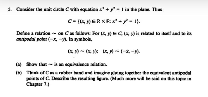 Solved Consider The Unit Circle C With Equation X2 Y2 1 In