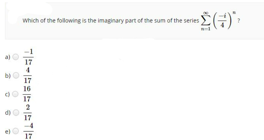 Which of the following is the imaginary part of the | Chegg.com