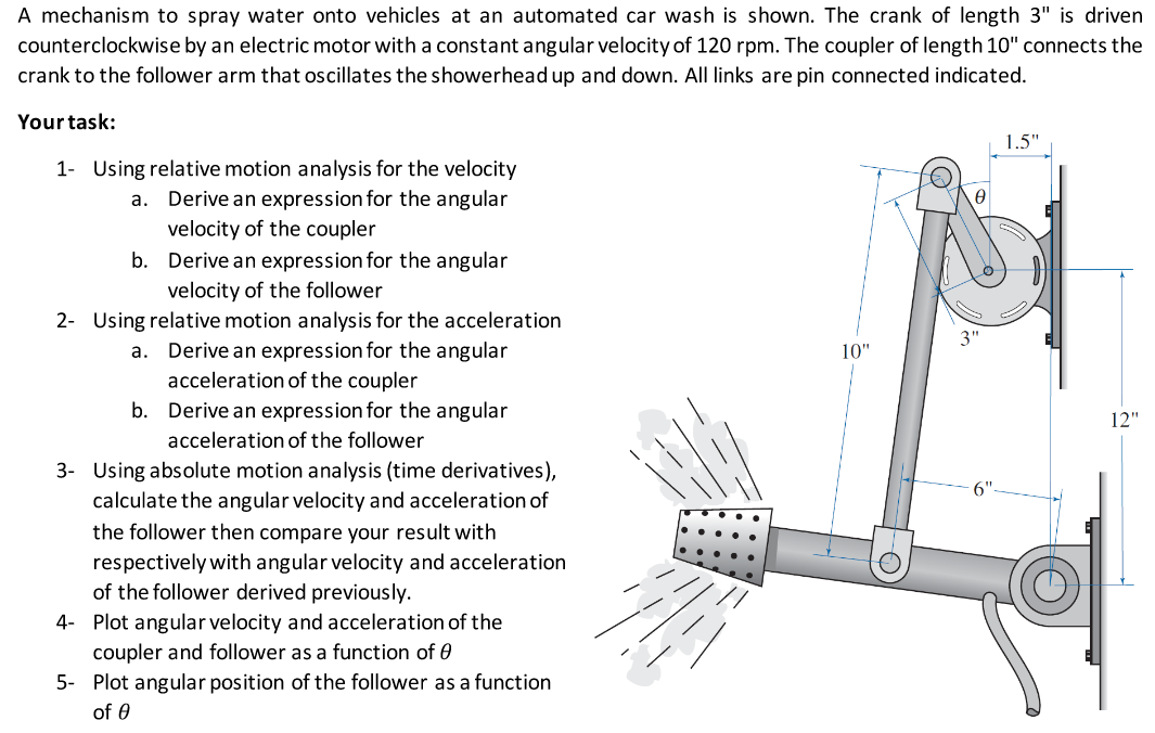 A mechanism to spray water onto vehicles at an | Chegg.com