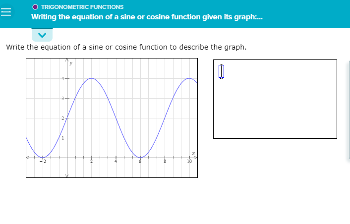 Solved Write the equation of a sine or cosine function to | Chegg.com