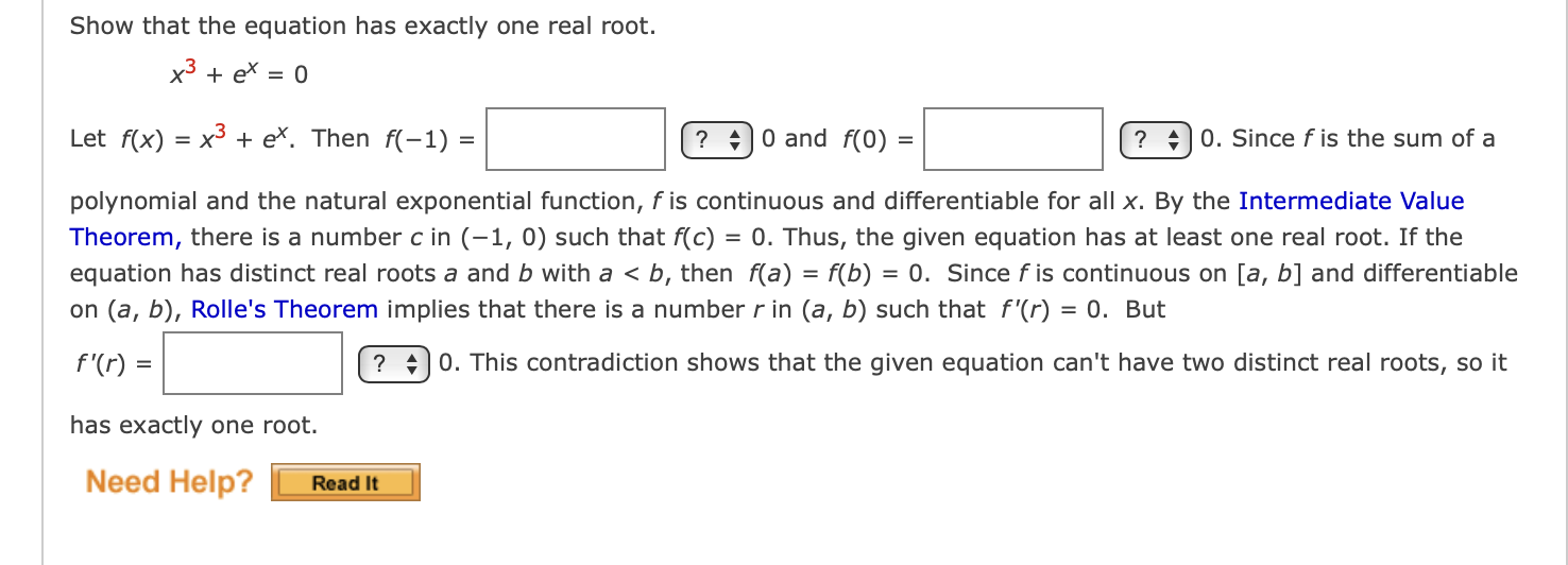 Solved Show that the equation has exactly one real | Chegg.com
