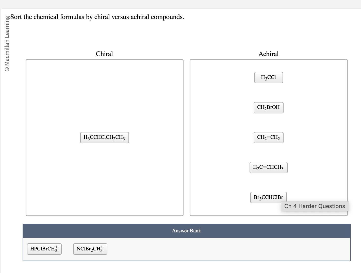 Solved and the chemical formulas by ﻿chiral versus achiral | Chegg.com