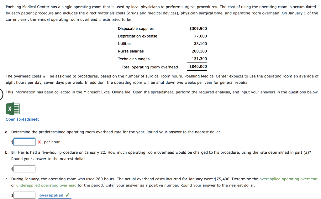 Solved Poehling Medical Center has a single operating room | Chegg.com