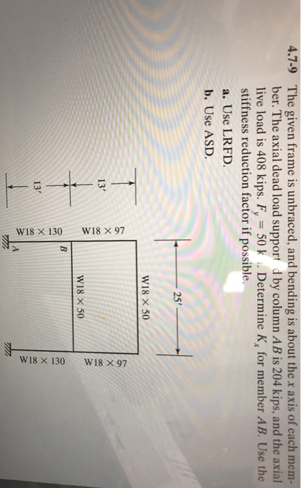 Solved The given frame is unbraced, and bending is about the | Chegg.com