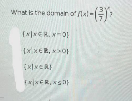 Solved What is the domain of f(x)=( () ? {x|XER, x=0} | Chegg.com