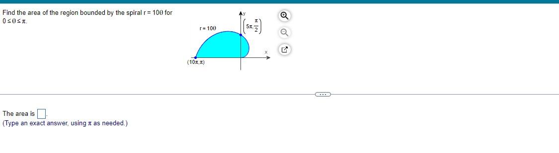 Solved Find the area of the region bounded by the spiral | Chegg.com
