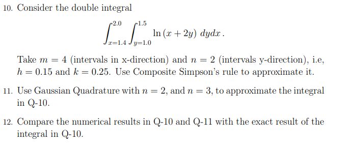 Solved 10. Consider the double integral \\[ | Chegg.com